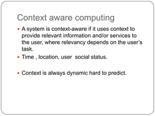 Mobile user context identification | PPTX