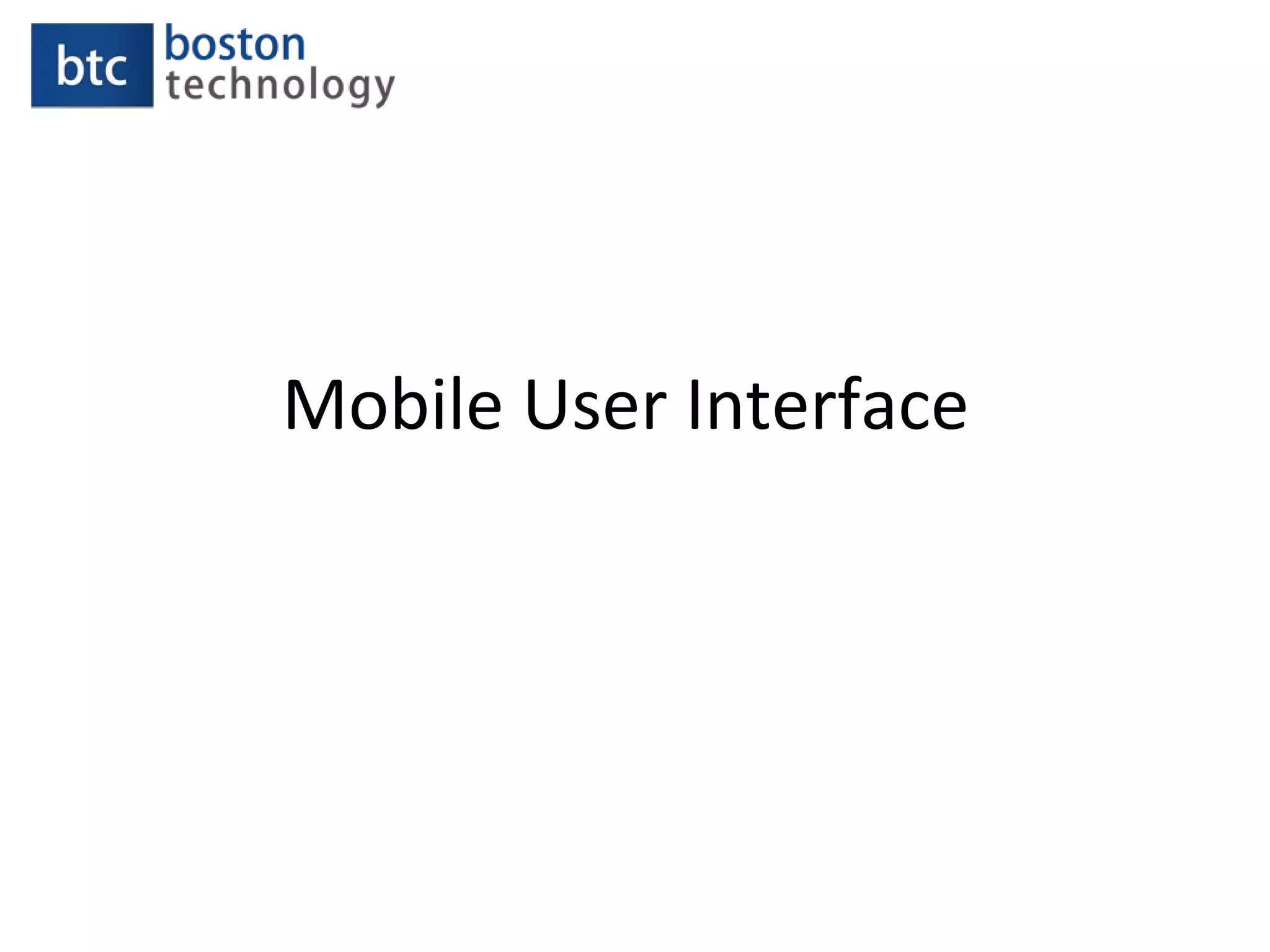 Mobile user interface | PPT