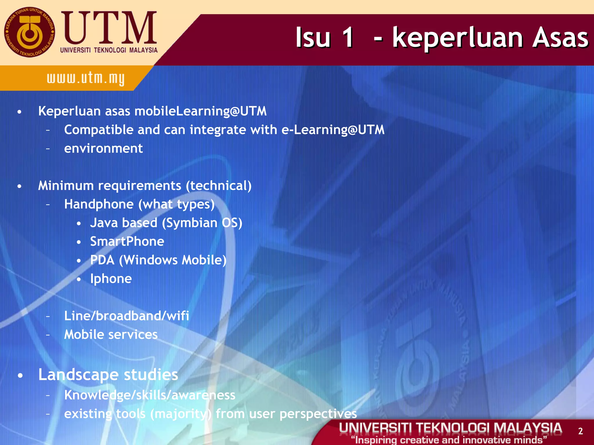 Mobile utm | PPT