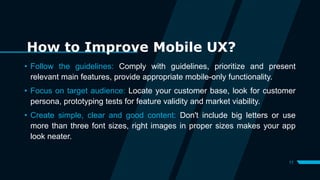 Mobile User Experience (UE/UX) | PPT