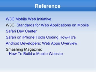 Mobile web application development | ODP
