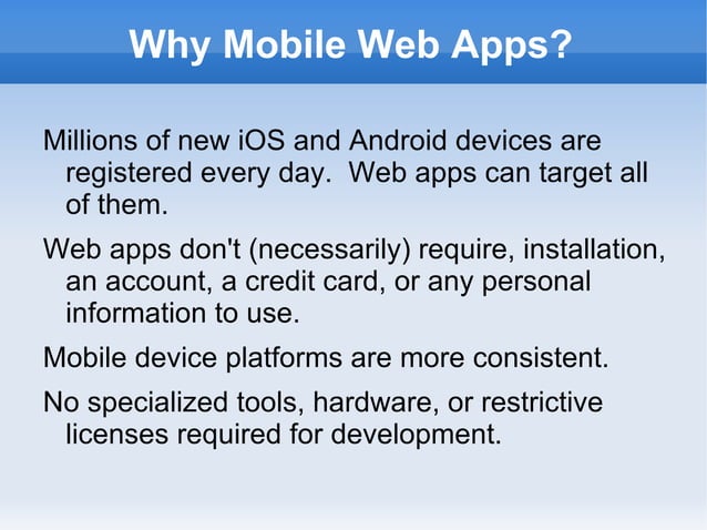 Mobile web application development | ODP