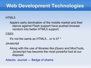 Mobile web application development | ODP