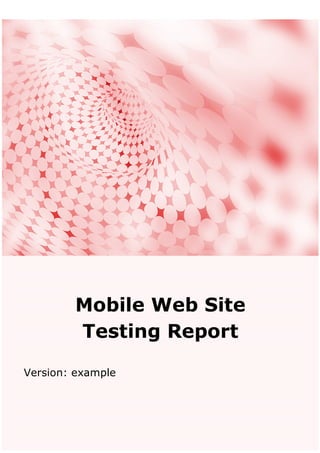 Mobile web site testing report | PDF