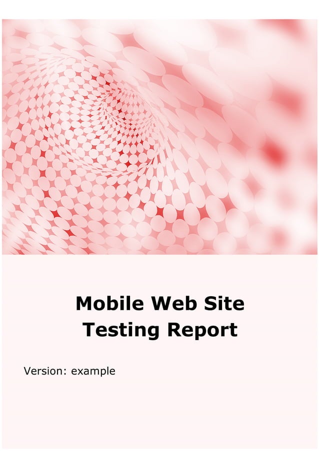 Mobile web site testing report | PDF