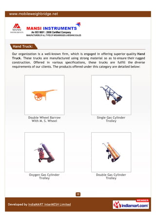 Mansi Instruments, Ahmedabad, Weighing Scales | PDF | Commercial Trucks | Auto Body Styles