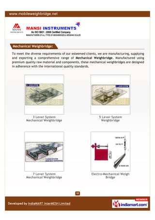 Mansi Instruments, Ahmedabad, Weighing Scales | PDF | Commercial Trucks | Auto Body Styles