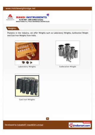 Mansi Instruments, Ahmedabad, Weighing Scales | PDF | Commercial Trucks | Auto Body Styles