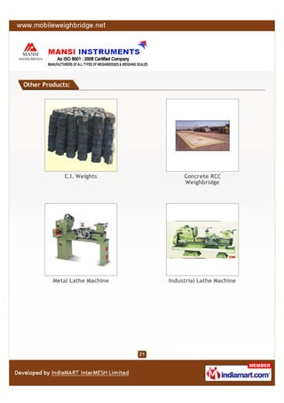 Mansi Instruments, Ahmedabad, Weighing Scales | PDF | Commercial Trucks | Auto Body Styles