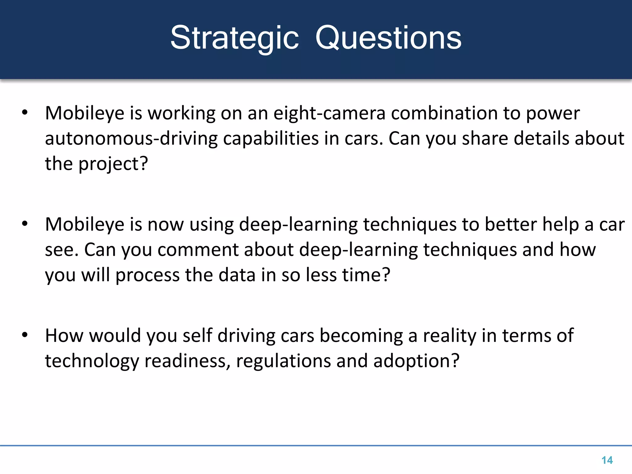 Mobileye: International Studies - Israel | PPTX | Automotive Industry | Industries