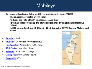 Mobileye: International Studies - Israel | PPTX | Automotive Industry | Industries