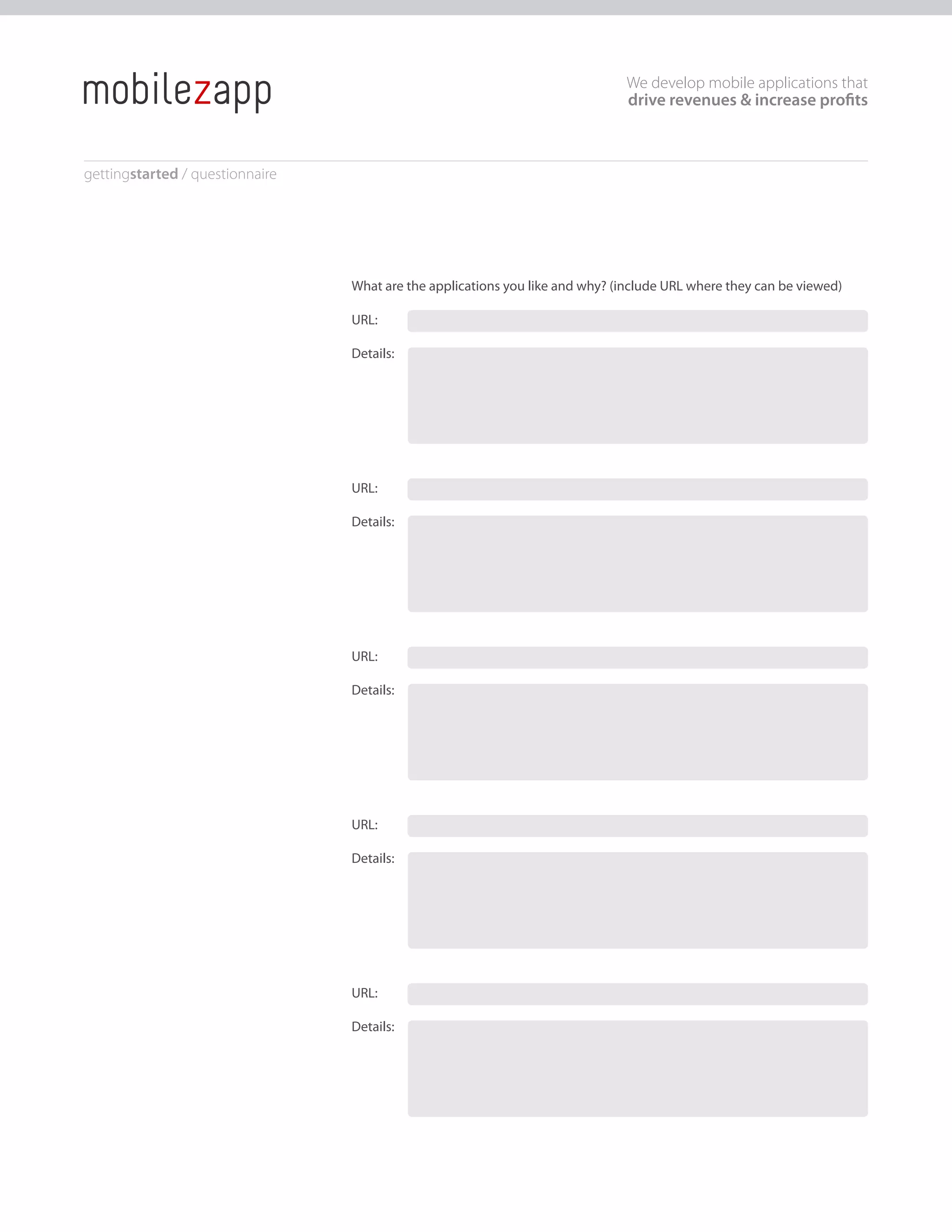 Mobilezapp Questionnaire | PDF