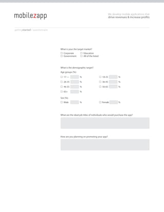 Mobilezapp Questionnaire | PDF
