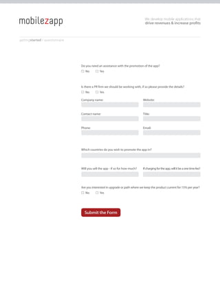 Mobilezapp Questionnaire | PDF