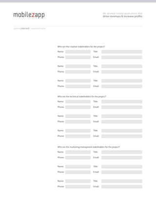 Mobilezapp Questionnaire | PDF