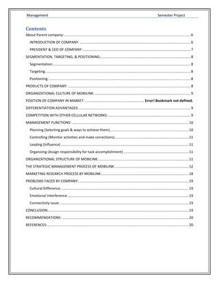 Mobilink project | DOCX