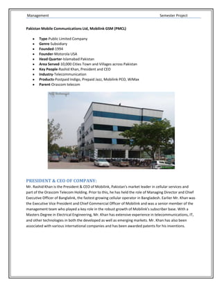 Mobilink project | DOCX