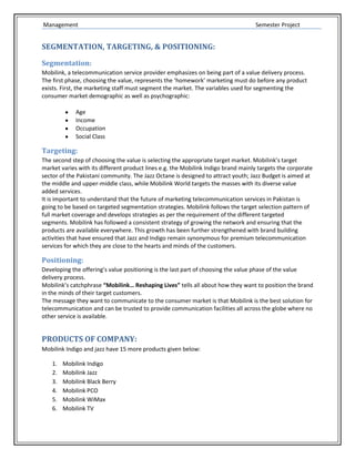 Mobilink project | DOCX
