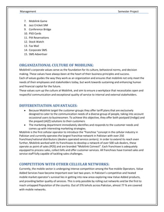Mobilink project | DOCX