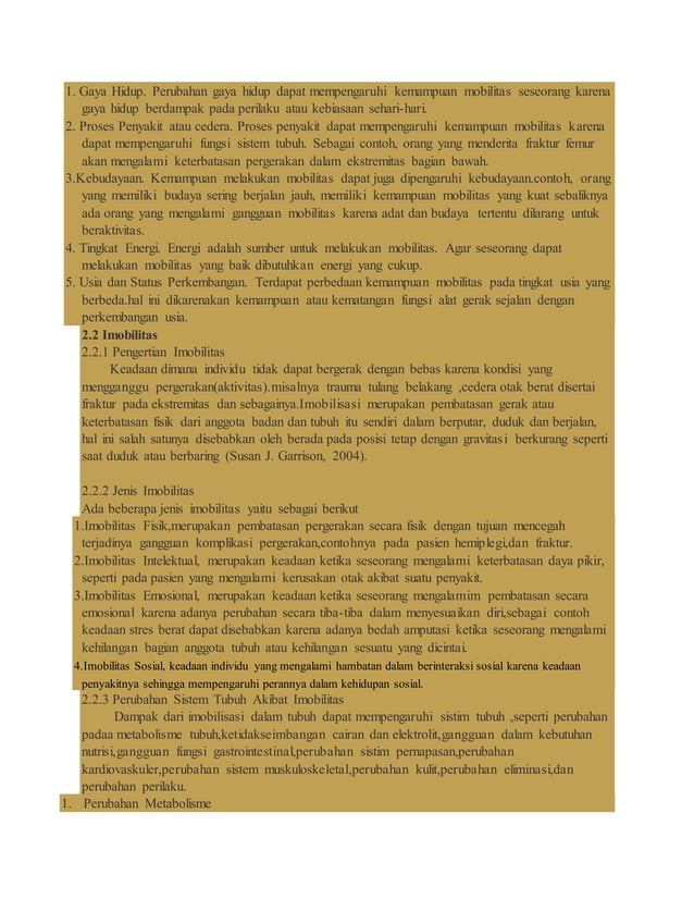 Mobilisasi dan immobilisasi | DOCX