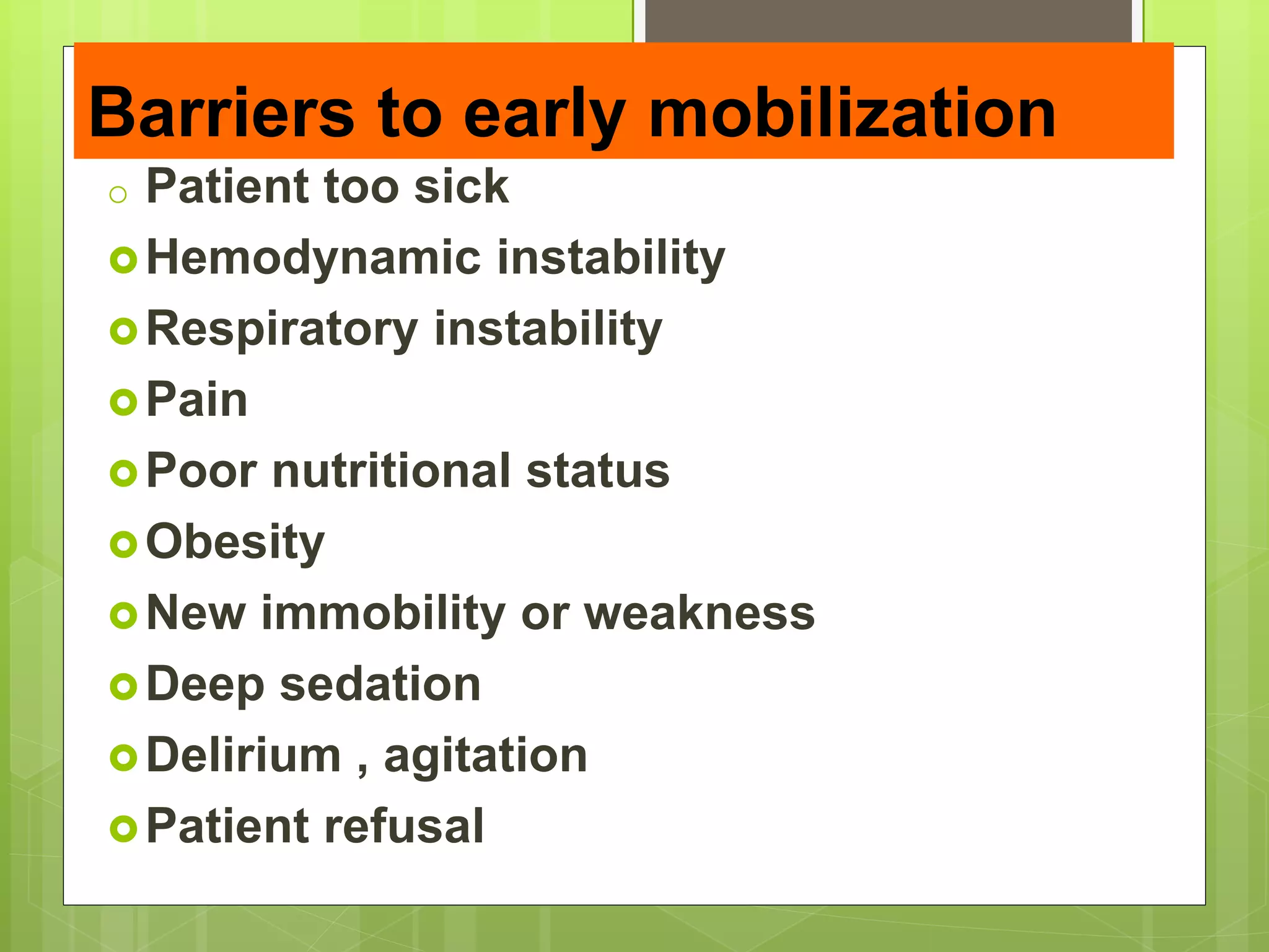 early Mobility in ICU | PPTX