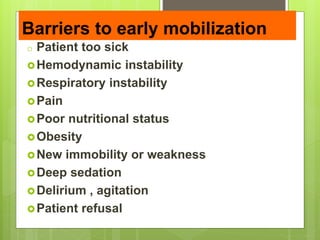 early Mobility in ICU | PPTX