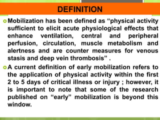 early Mobility in ICU | PPTX