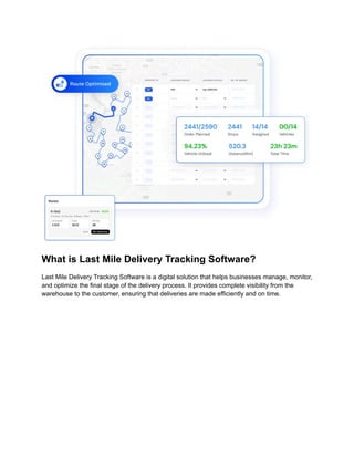 Last Mile Delivery Tracking Software | Mobility Infotech Logistics | PDF