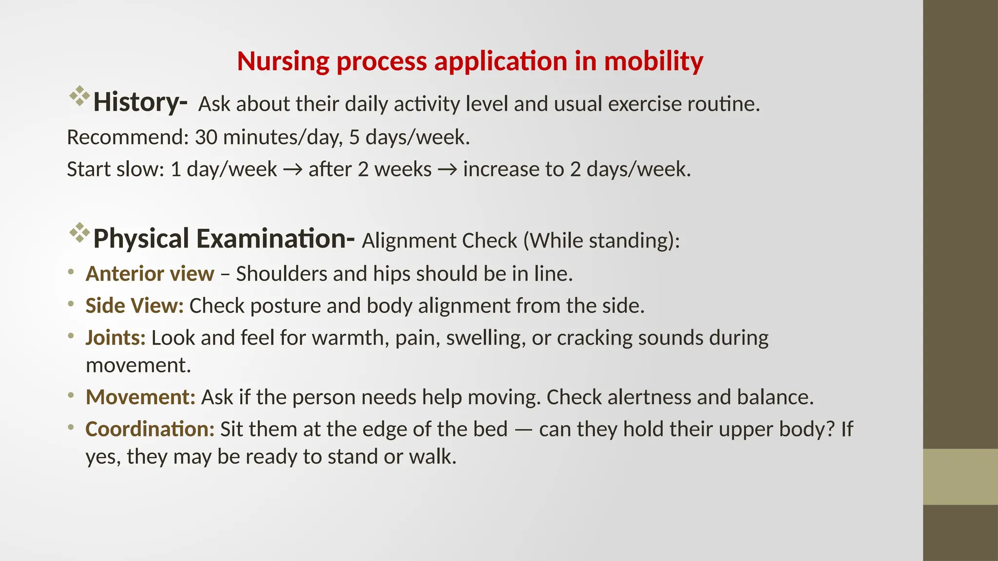 Mobility and Immobility in Nursing...... | PPTX