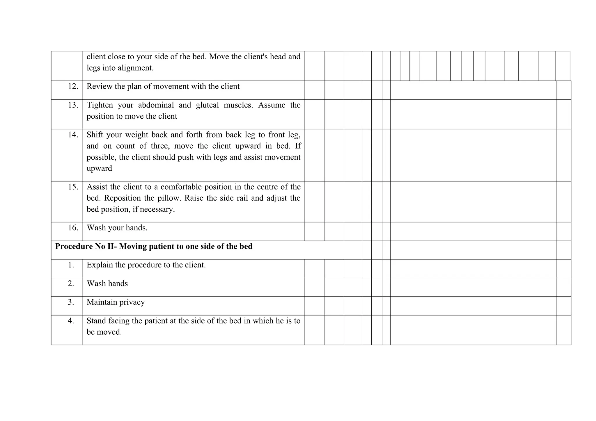 Mobility checklist of fundamental .docx | First Aid | Injuries