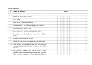 Mobility checklist of fundamental .docx | First Aid | Injuries