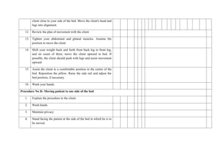 Mobility checklist of fundamental .docx | First Aid | Injuries