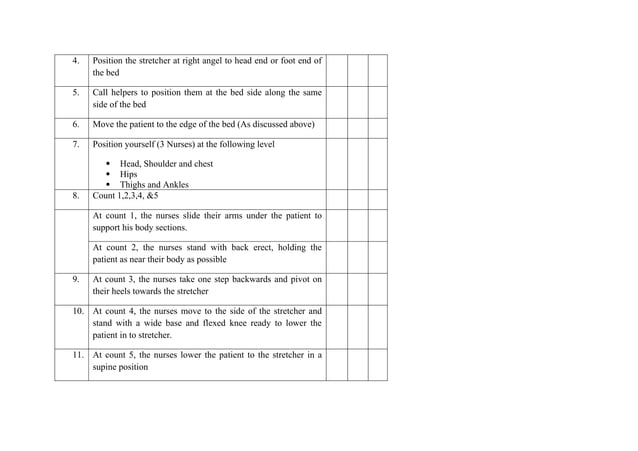Mobility checklist of fundamental .docx | First Aid | Injuries