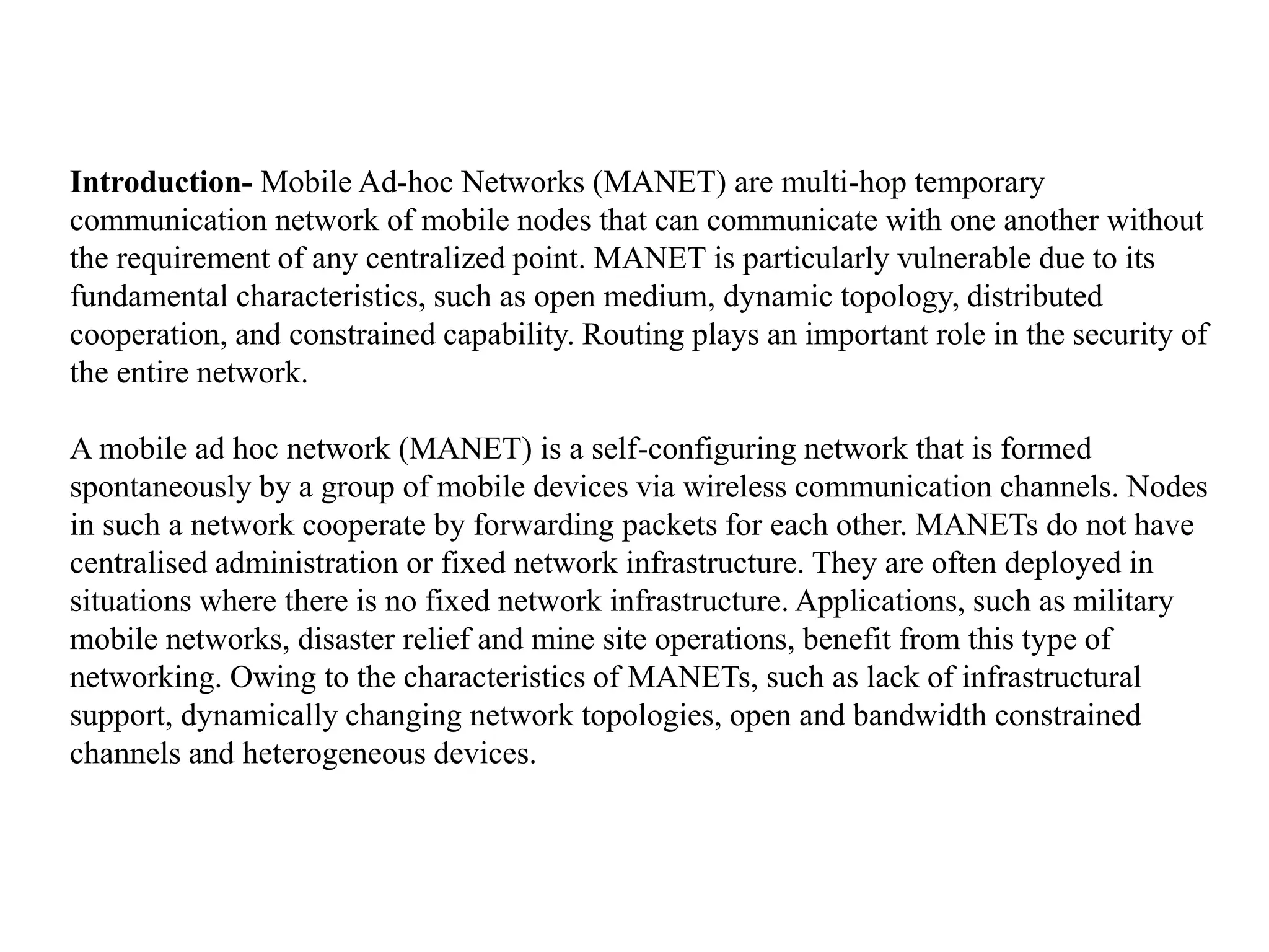 Mobility management in adhoc network | PPT
