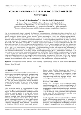 Mobility management in heterogeneous wireless networks | PDF