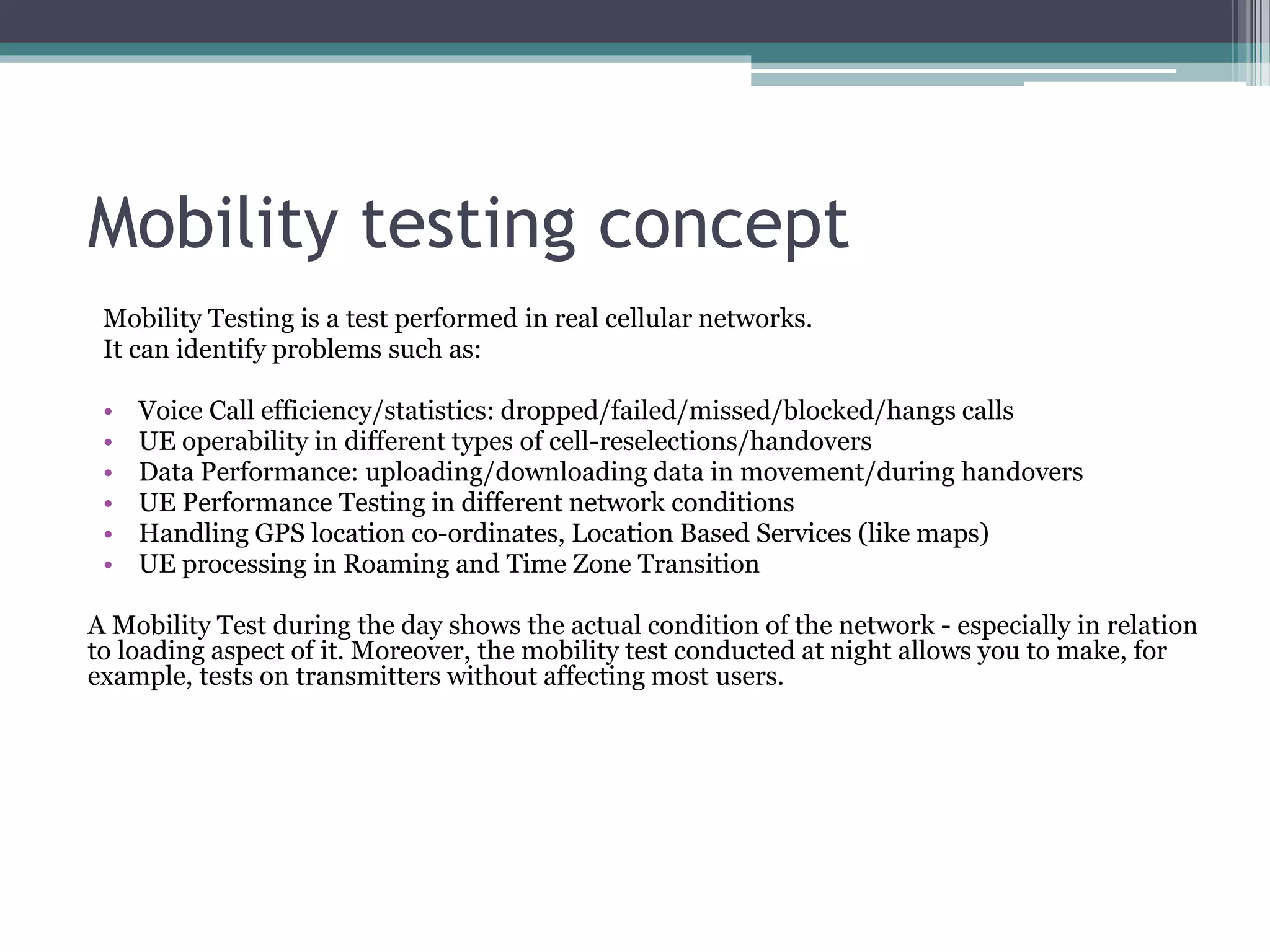 Mobility testing overview and instructions | PPTX