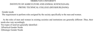 Gender roles andneeds SocialMobilization | PPTX