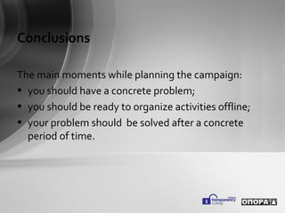 Mobilization campaigns in the internet | PPT