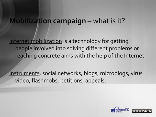 Mobilization campaigns in the internet | PPT