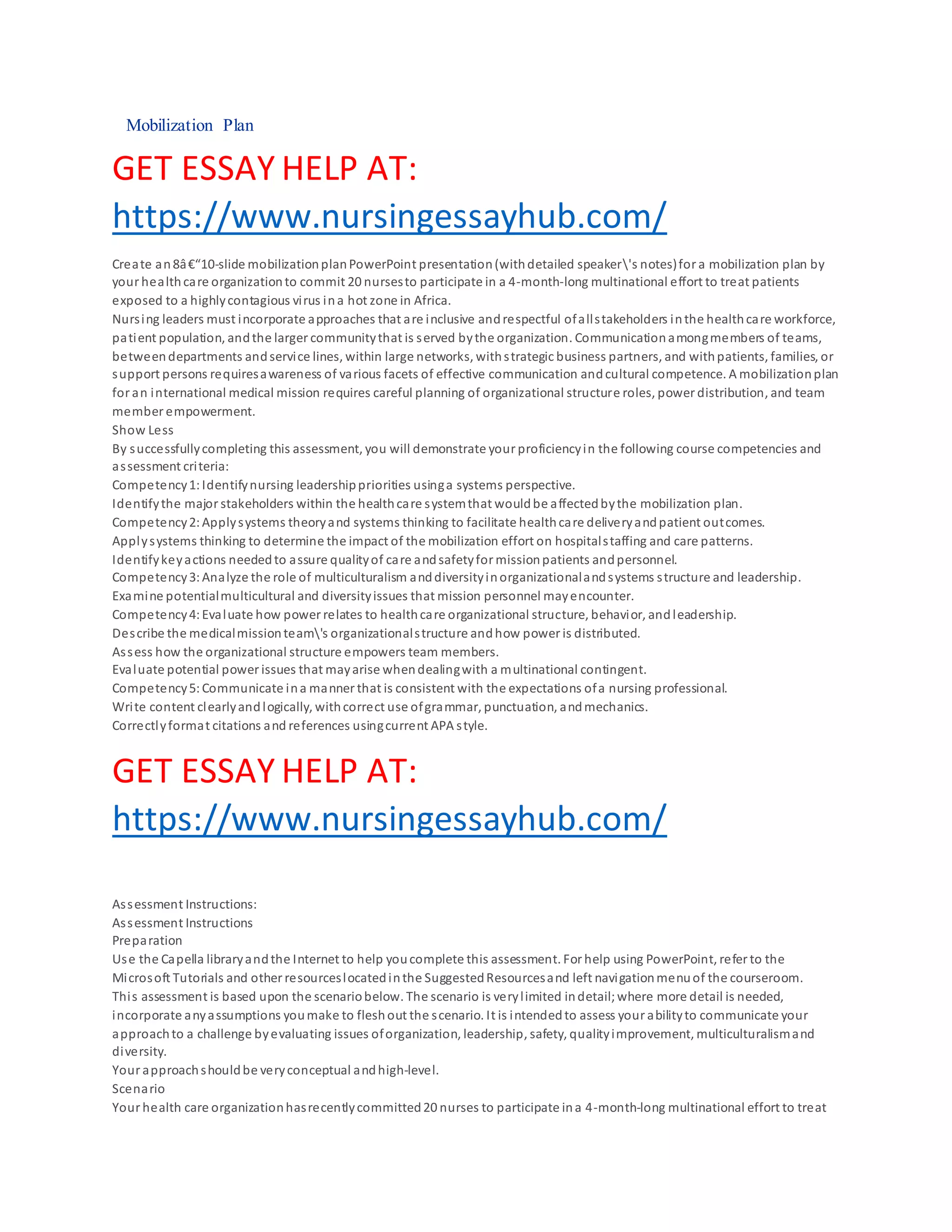 Mobilization plan | DOCX