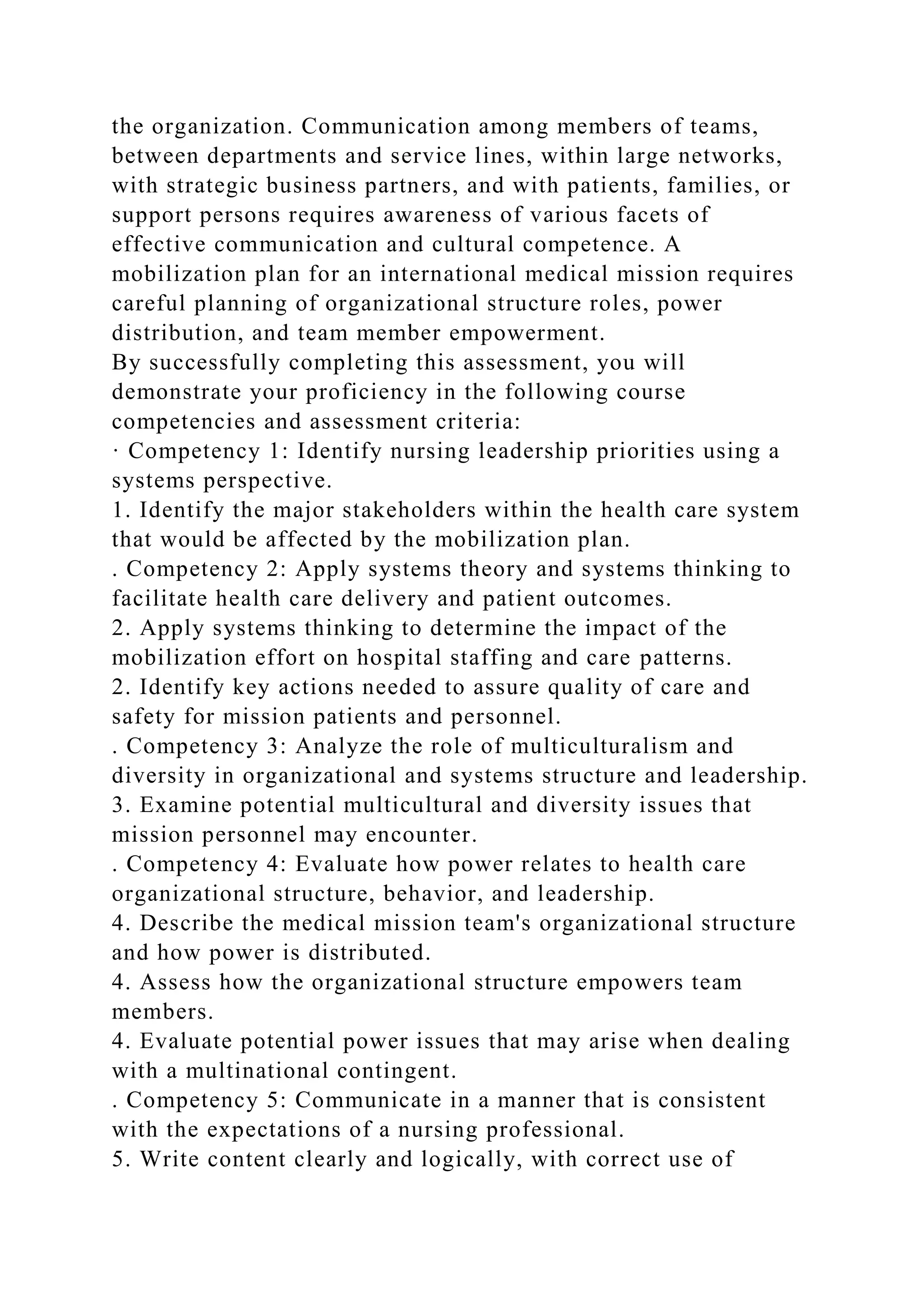 Mobilization Plan Scoring Guide Grading RubricCriteria Non.docx