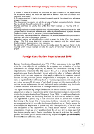 Mobilizing and managing of resources for NGOs | PDF