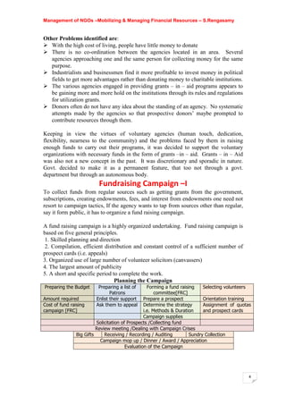 Mobilizing and managing of resources for NGOs | PDF