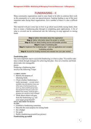 Mobilizing and managing of resources for NGOs | PDF