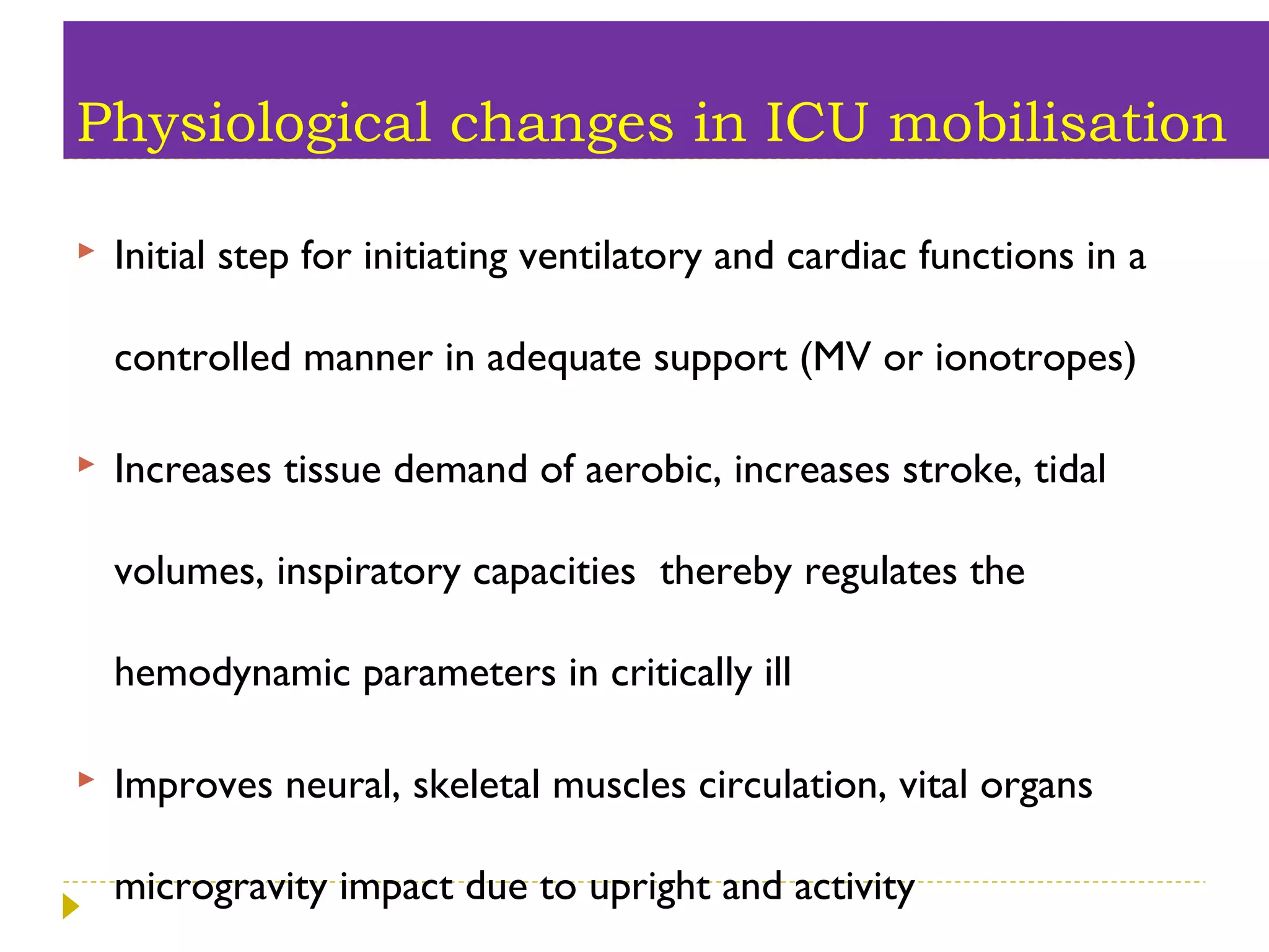 Mobilization in icu | PPT