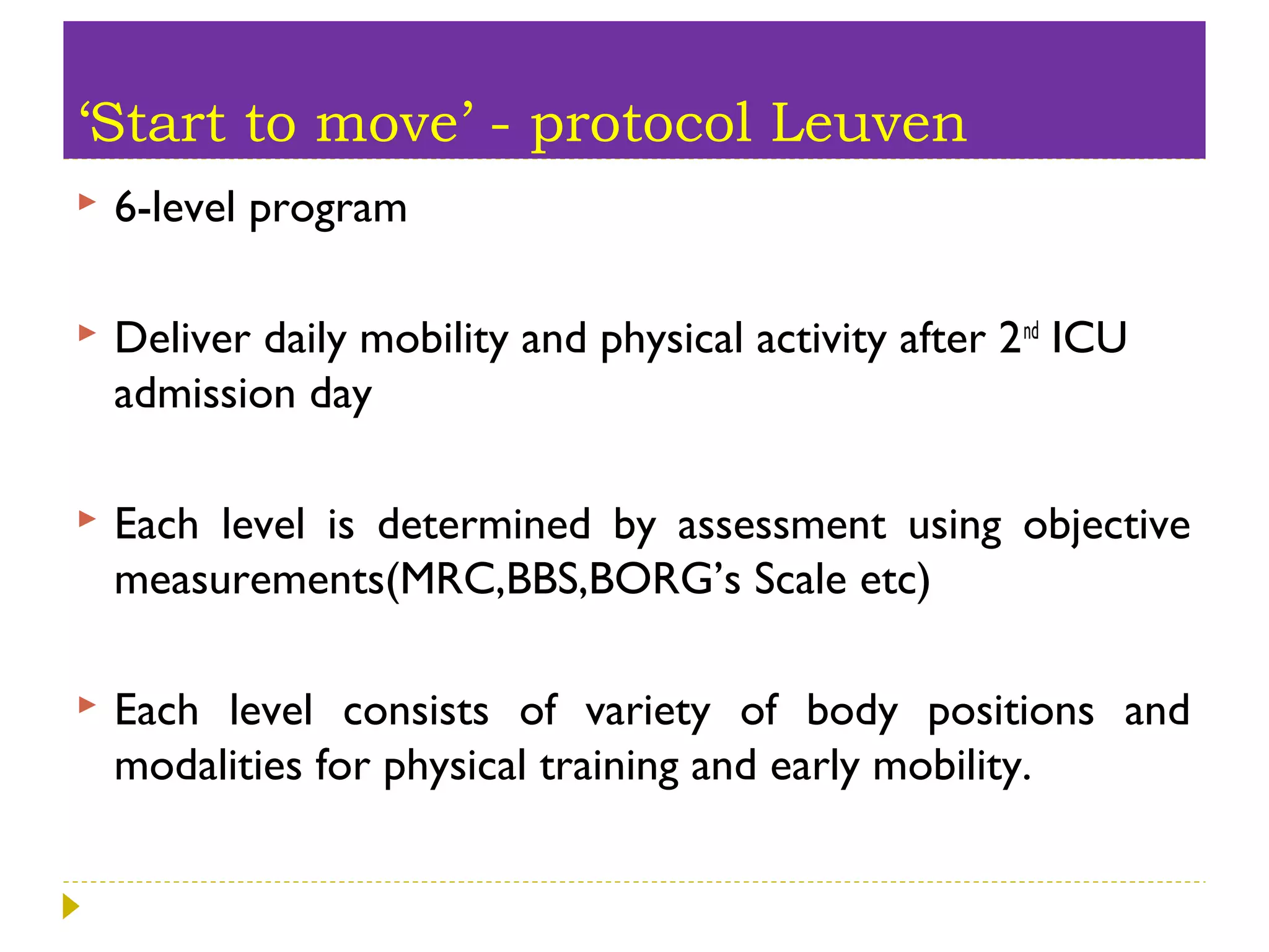 Mobilization in icu | PPT