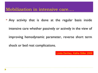 Mobilization in icu | PPT