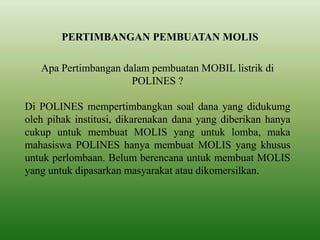 MOBIL LISTRIK POLITEKNIK SEMARANG | PPTX