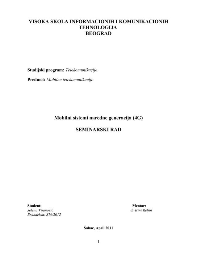 Mobilni sistemi-naredne-generacije-4 g | PDF