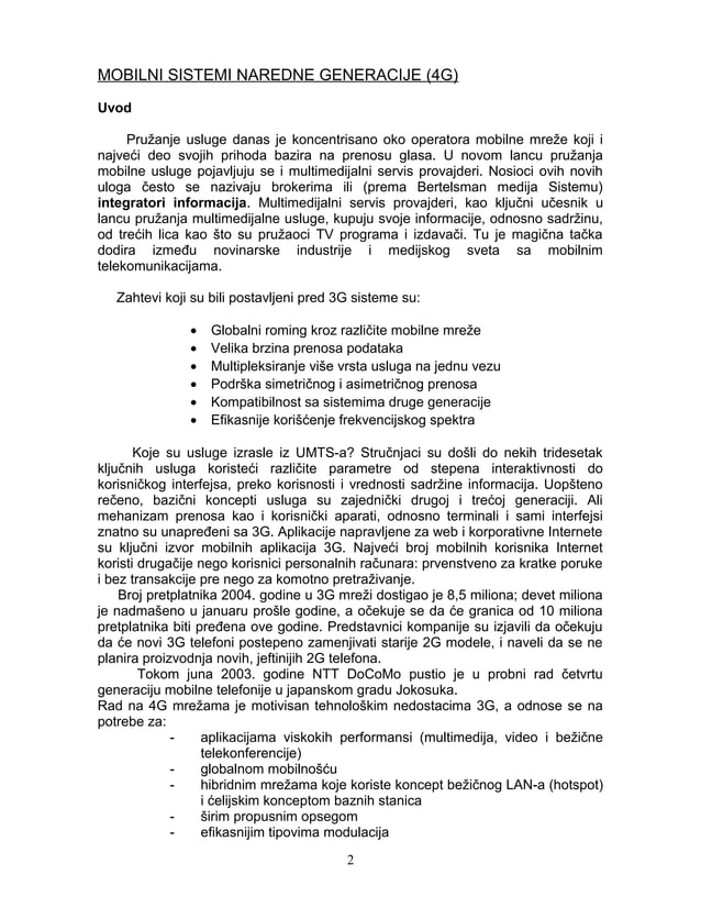 Mobilni sistemi-naredne-generacije-4 g | PDF